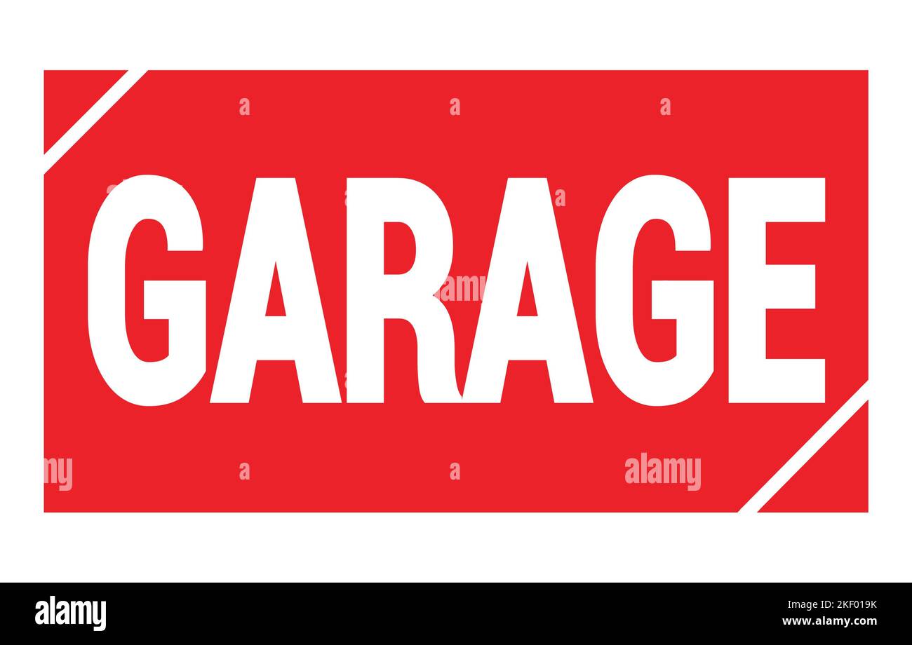 GARAGE text written on red rectangle stamp sign Stock Photo - Alamy