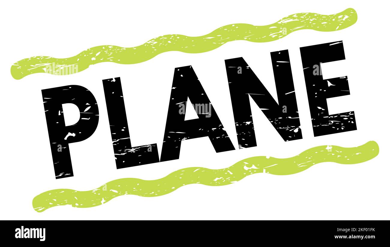 PLANE text written on green-black lines stamp sign Stock Photo - Alamy