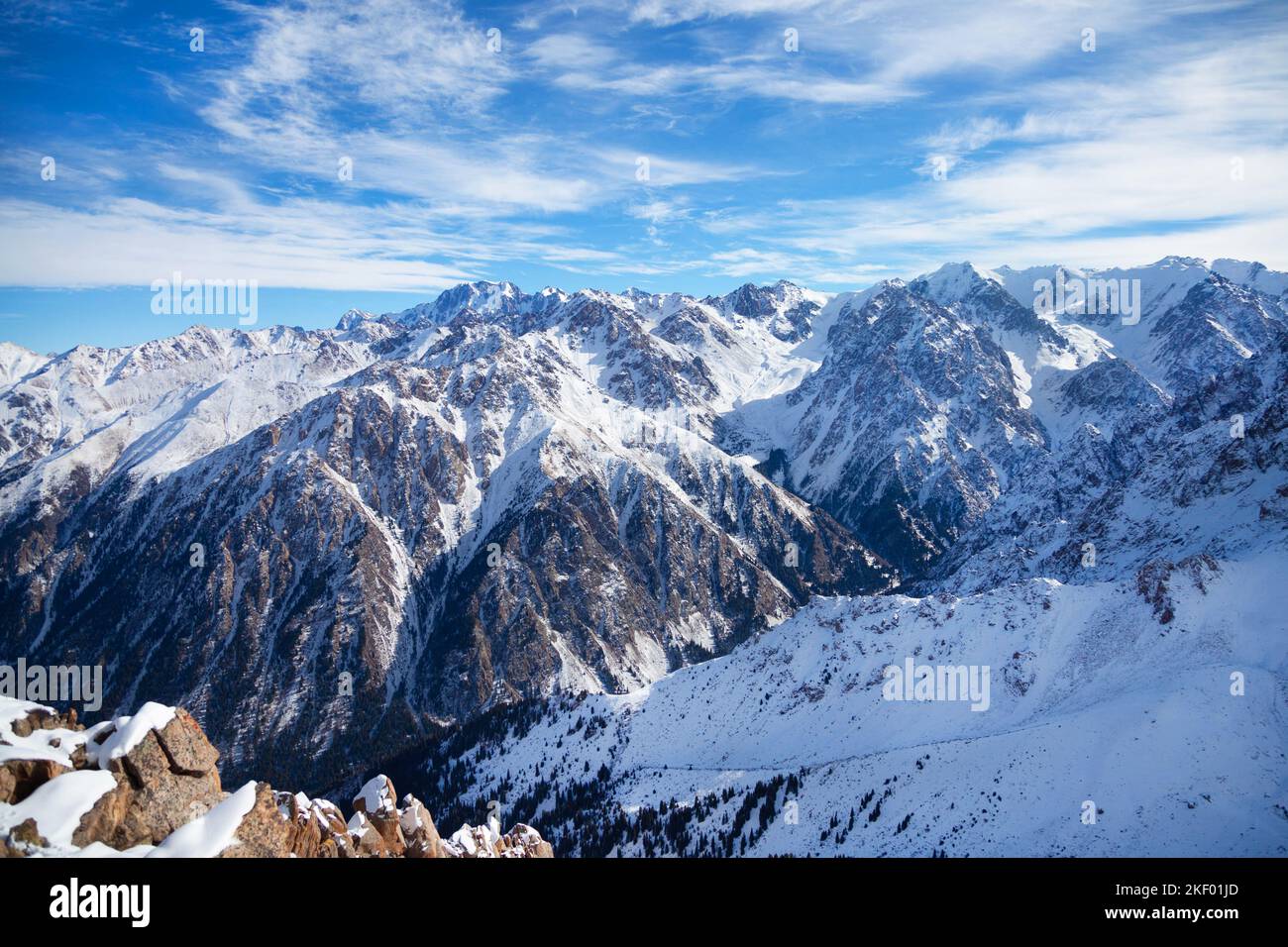 Majestic Beautiful Impressive Landscape of Snow Mountains Stock Photo ...