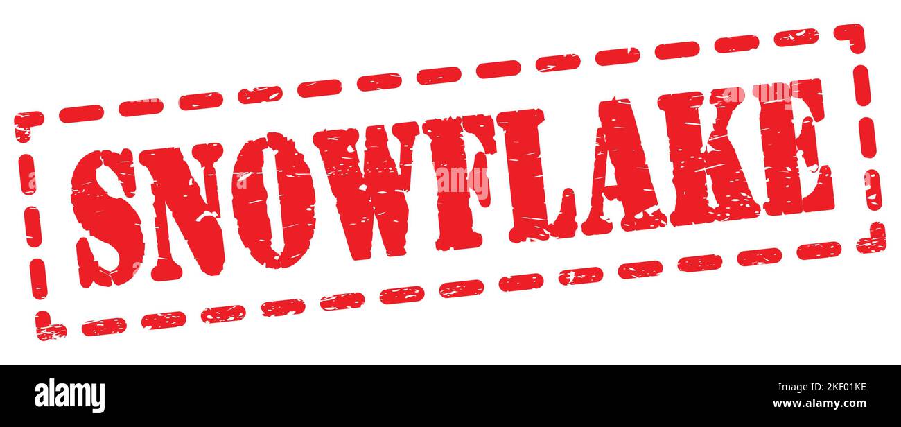 SNOWFLAKE text written on red dash stamp sign Stock Photo - Alamy