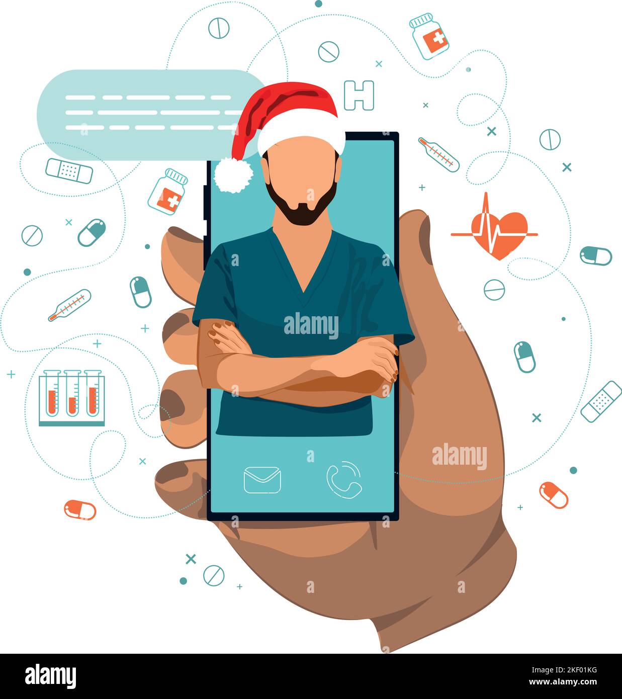 Doctor And Nurse Happy In Christmas Celebration Party, Physiology ...