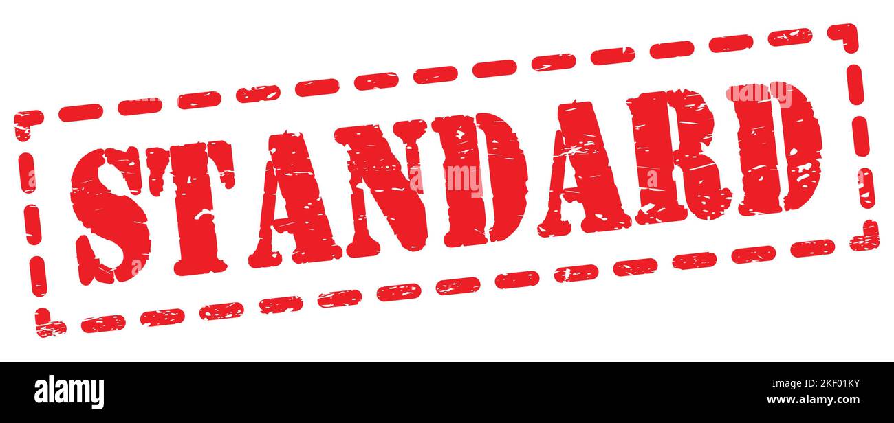 STANDARD text written on red dash stamp sign Stock Photo - Alamy