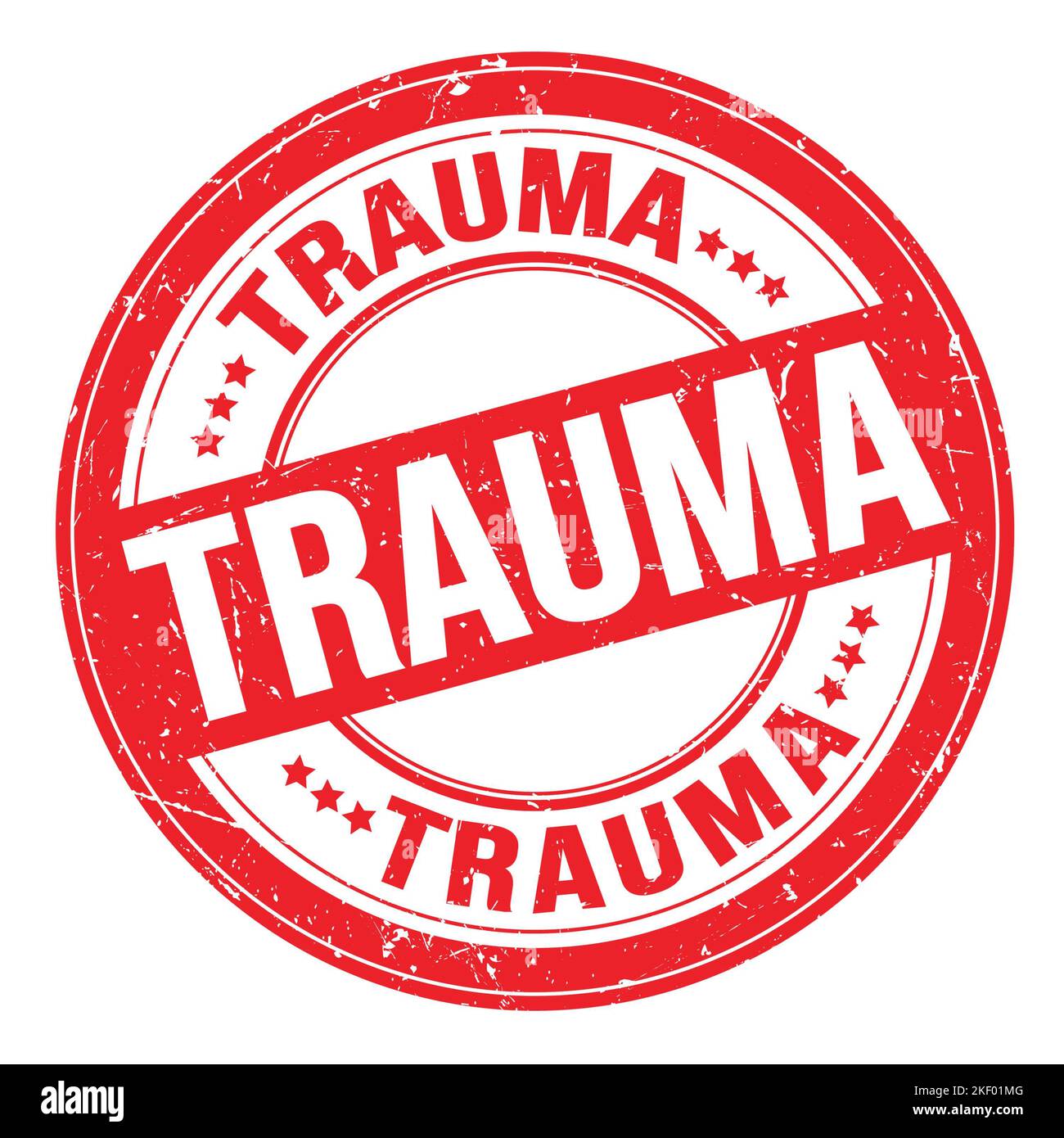 TRAUMA text written on red round grungy stamp sign Stock Photo - Alamy