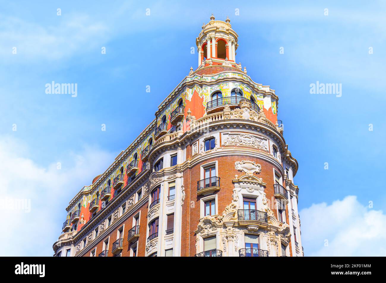 Valencia, Spain - November 5, 2022: Exterior architecture of the Bank ...