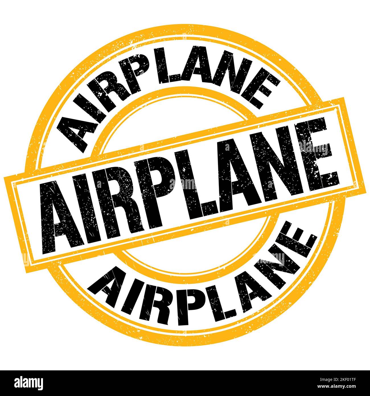 AIRPLANE text written on yellow-black round stamp sign Stock Photo - Alamy