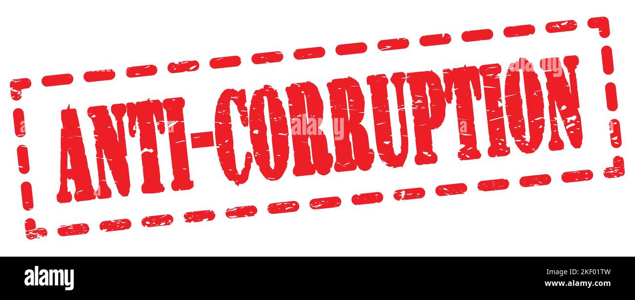 ANTI-CORRUPTION text written on red dash stamp sign Stock Photo - Alamy