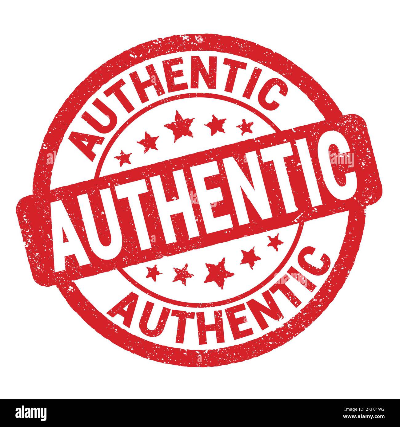 AUTHENTIC text written on red grungy stamp sign Stock Photo - Alamy