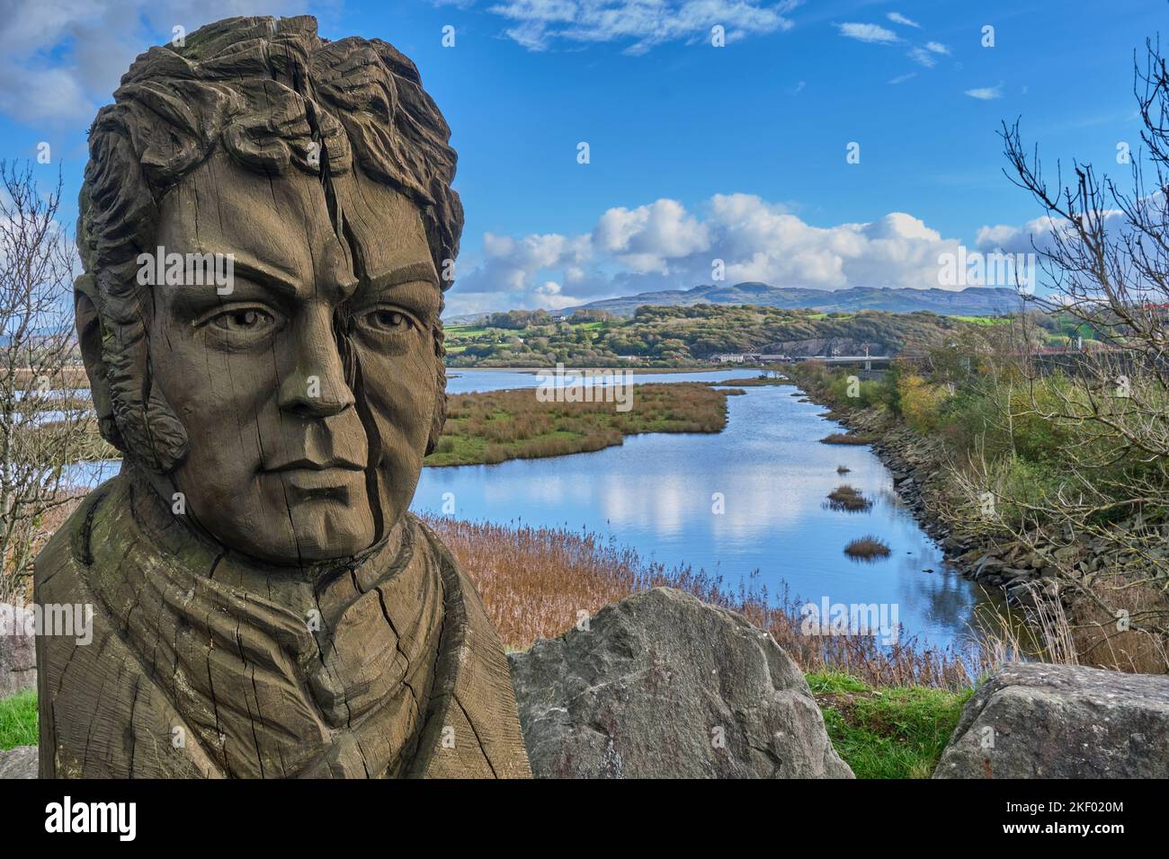 William Madocks Sculpture near The Cob, Porthmadog, Gwynedd, Snowdonia ...