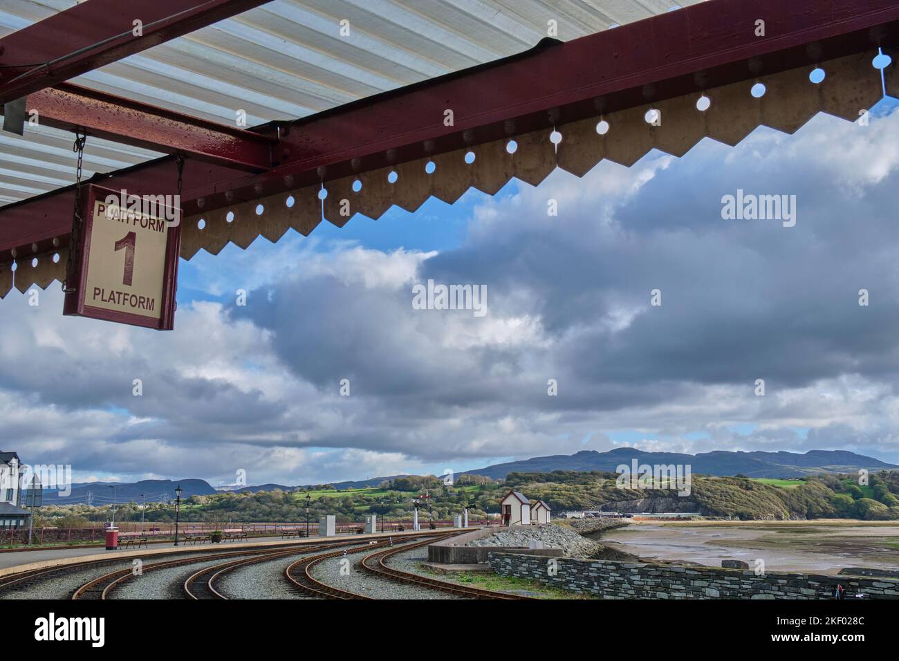 Narrow gauge railway lines at Porthmadog Harbour Railway Station ...