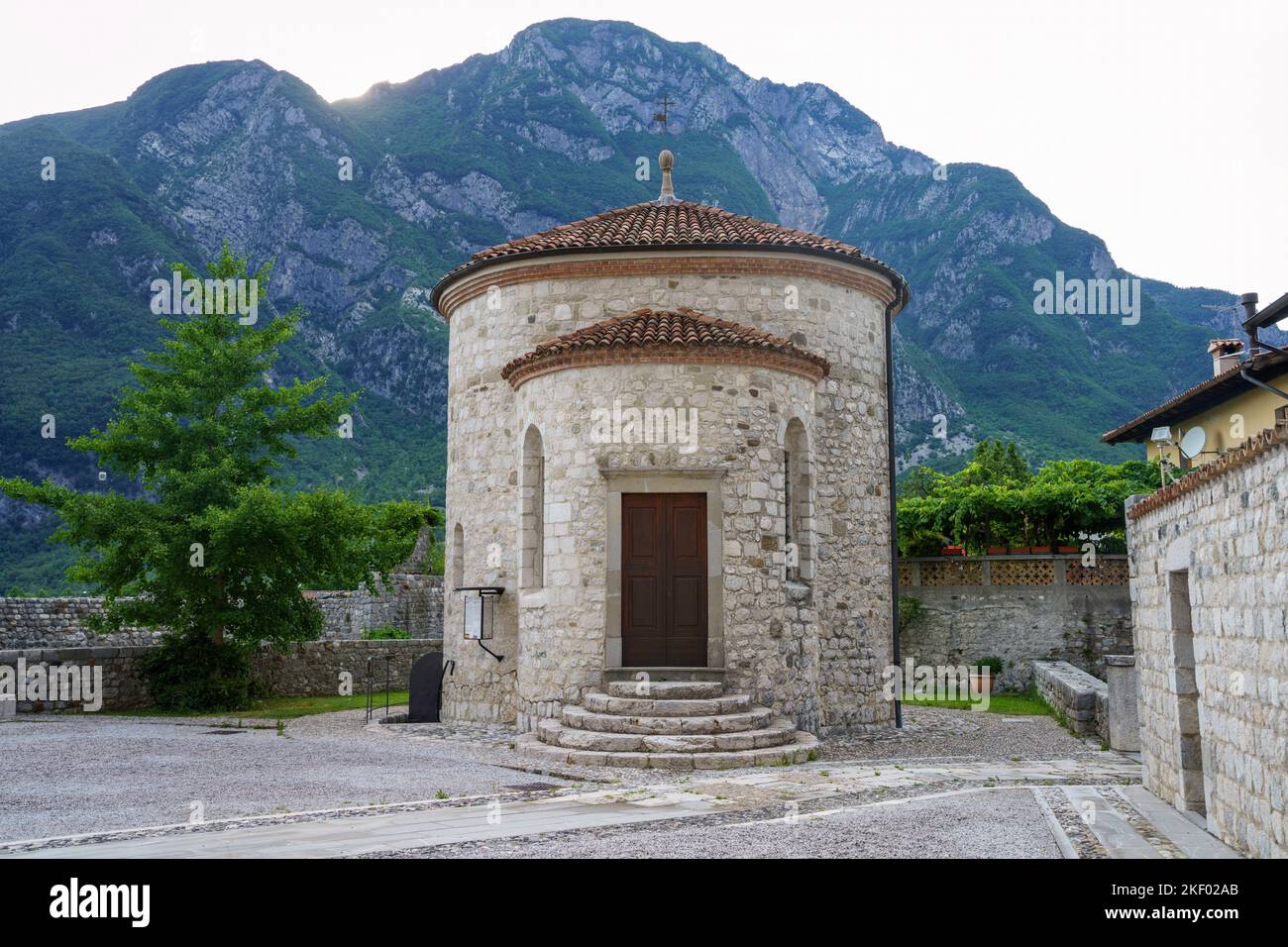 Exterior of historic buildings in Venzone, Udine province, Friuli ...