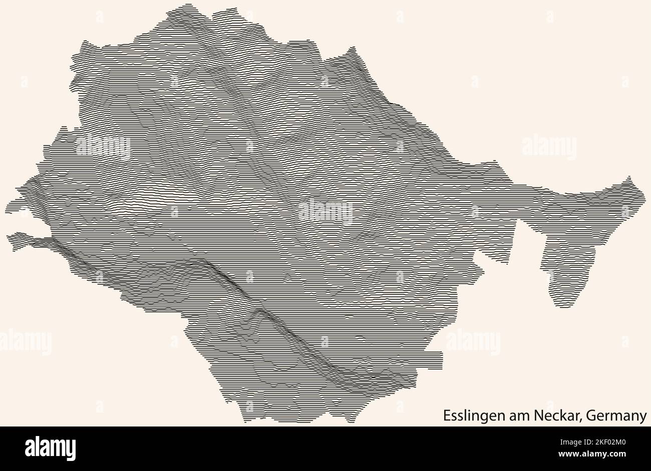 Topographic relief map of ESSLINGEN AM NECKAR, GERMANY Stock Vector ...