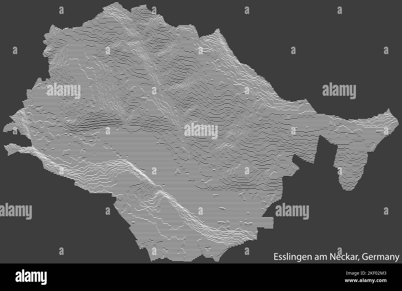 Topographic relief map of ESSLINGEN AM NECKAR, GERMANY Stock Vector ...