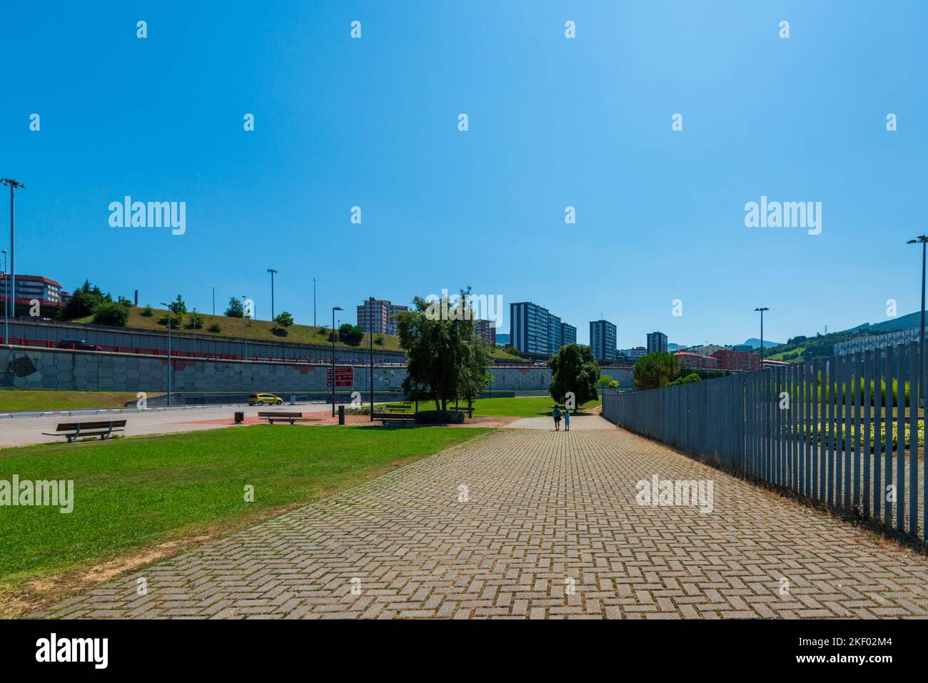 Building exterior architecture street light road fence hi-res stock ...