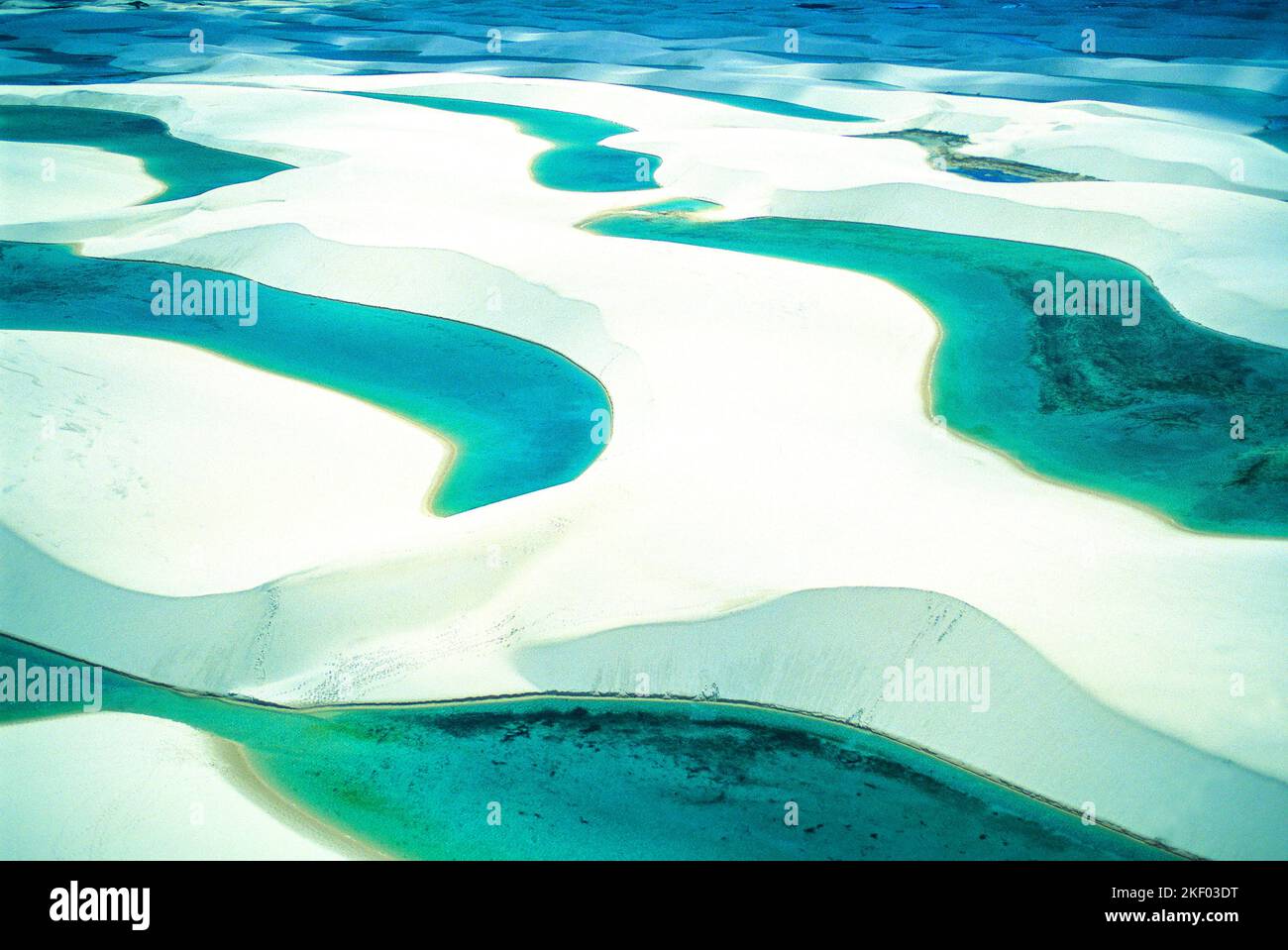 BRAZIL. NORDESTE. STATE OF MARANHAO. AERIAL VIEW OF LENCOIS MARANHENSES ...