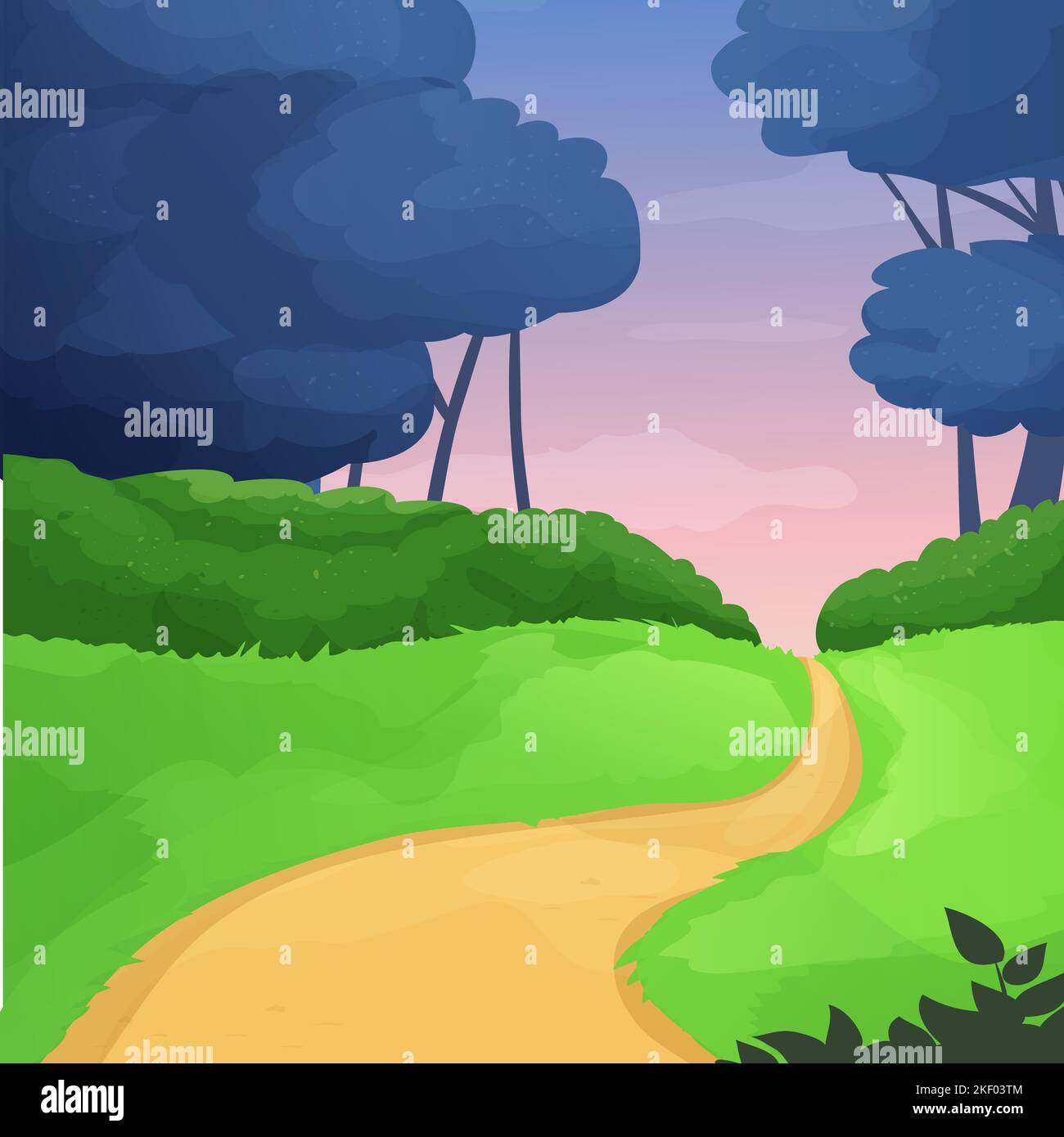 Game level background, magic road and fantasy landscape in cartoon ...