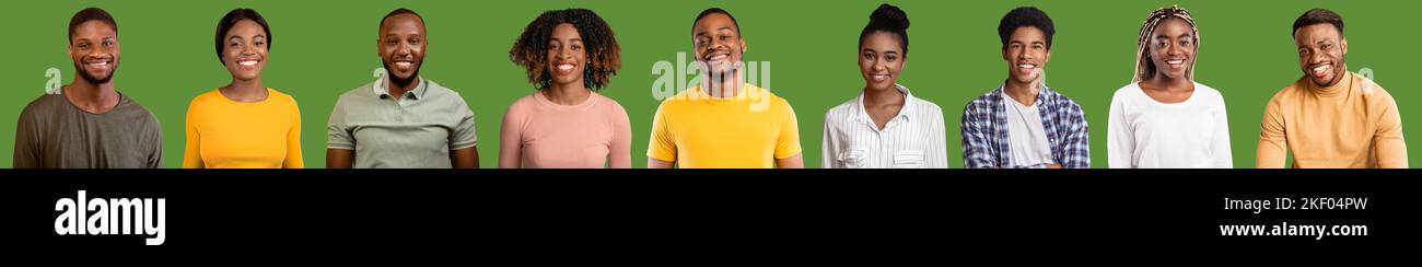 Mosaic of studio photos of young black people, collage Stock Photo - Alamy