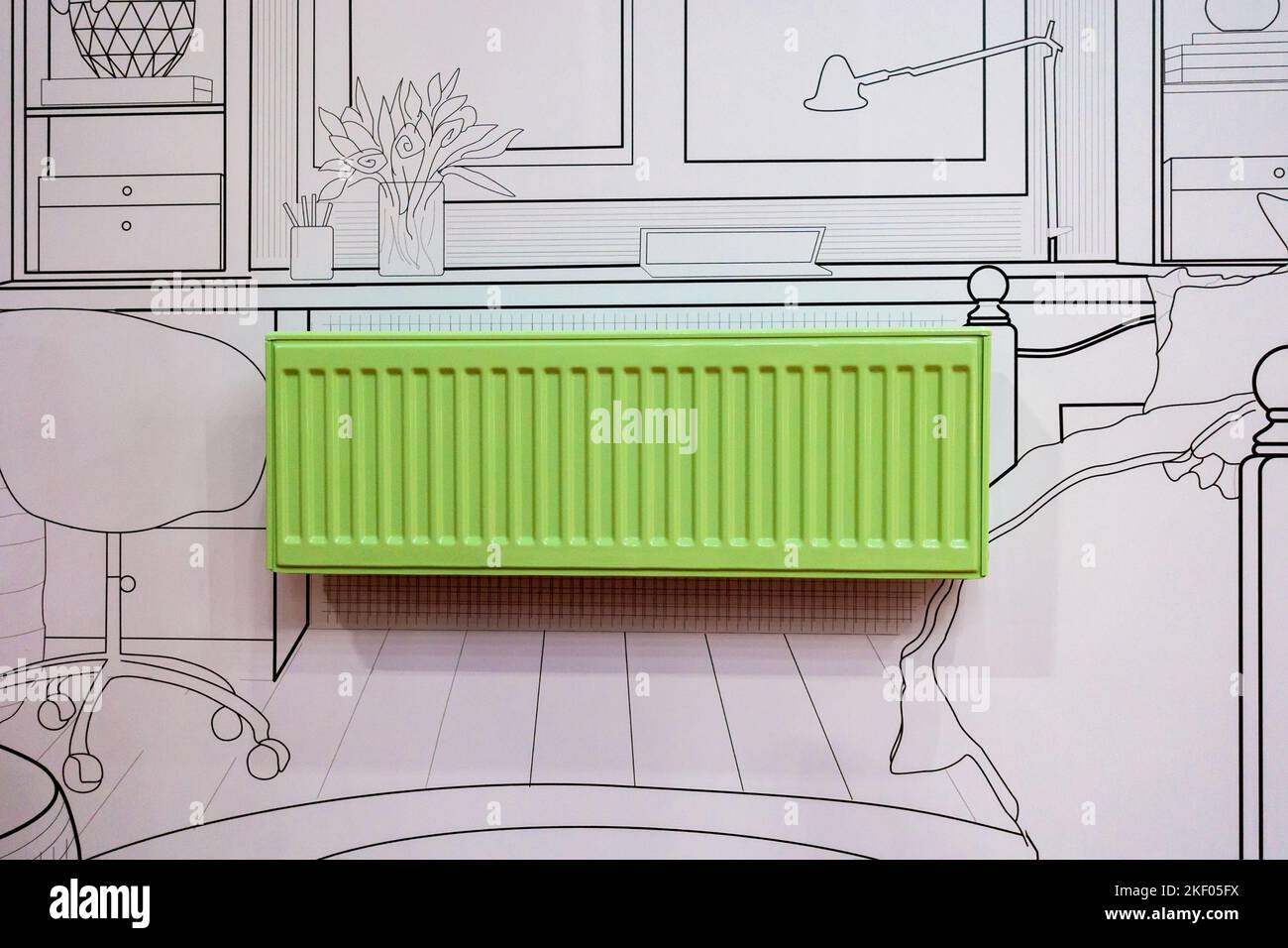 Heating radiator hanging on the wall Stock Photo - Alamy