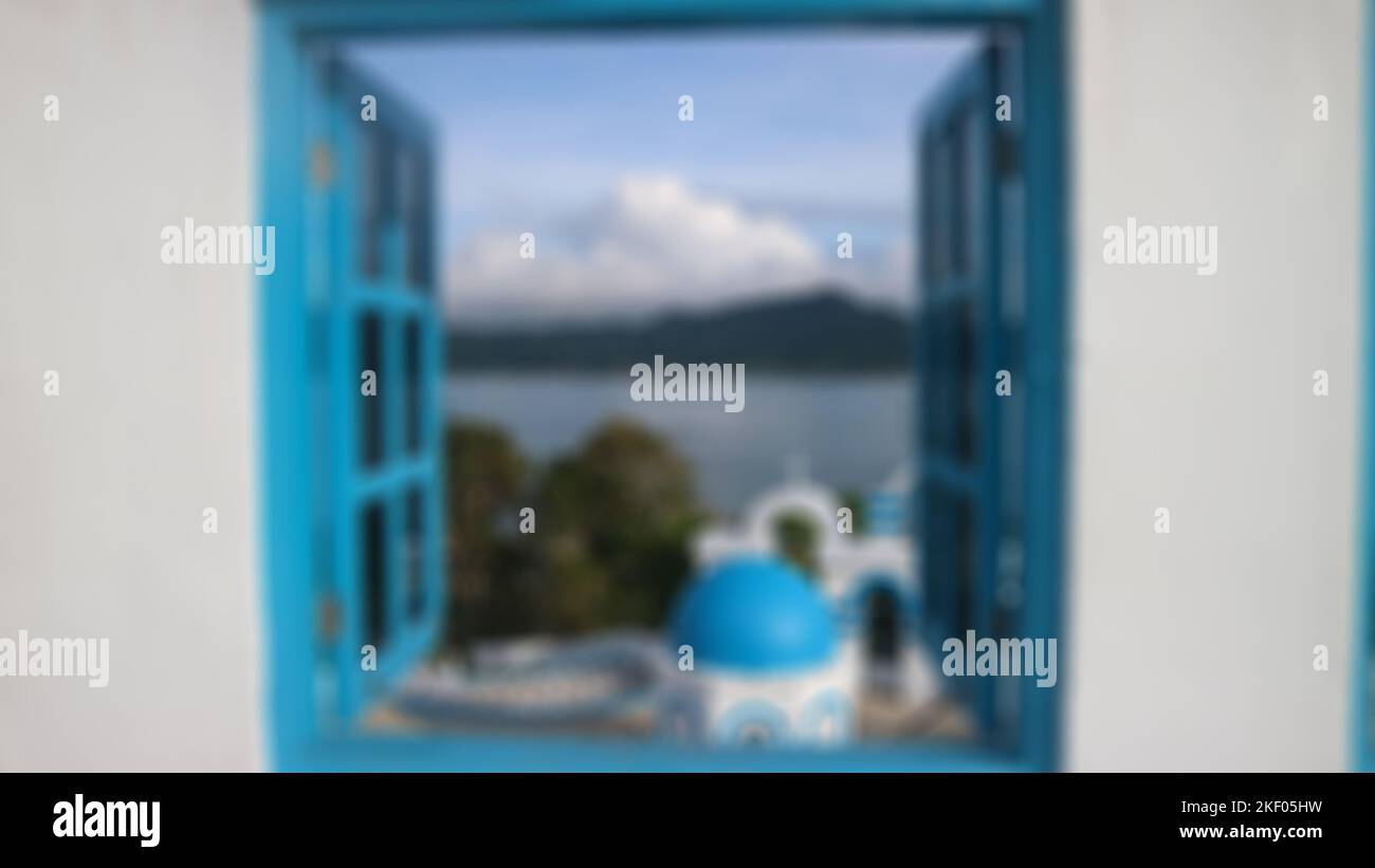 view of lake tondano from a window Stock Photo - Alamy