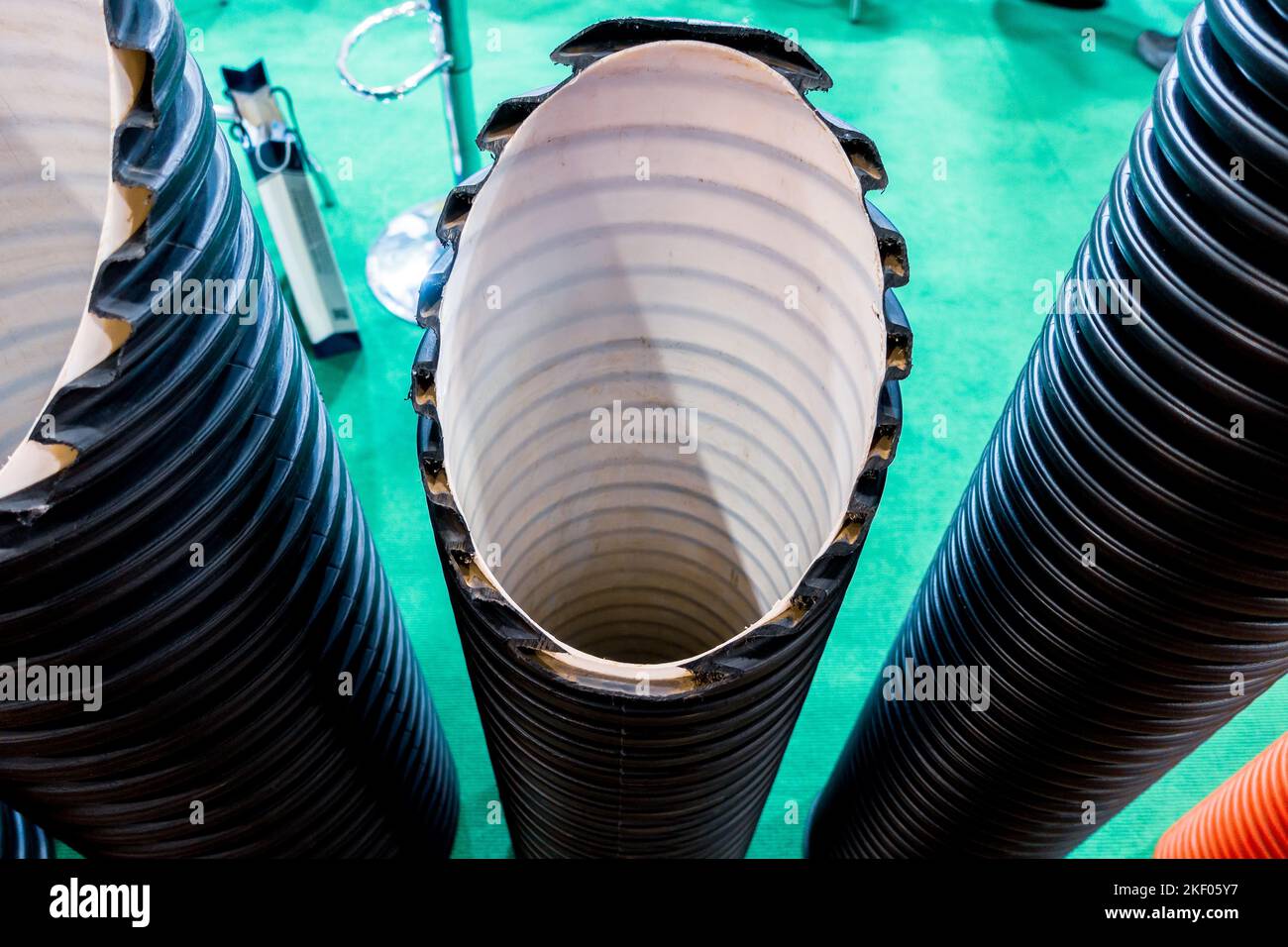 Duct cross-sectional Hose. Thermoplastic Rubber Duct Hose Stock Photo ...