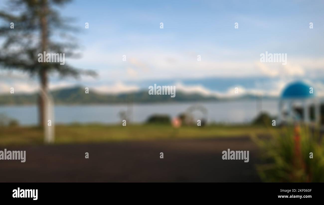 the amazing tondano lake surrounded by beautiful hills Stock Photo - Alamy