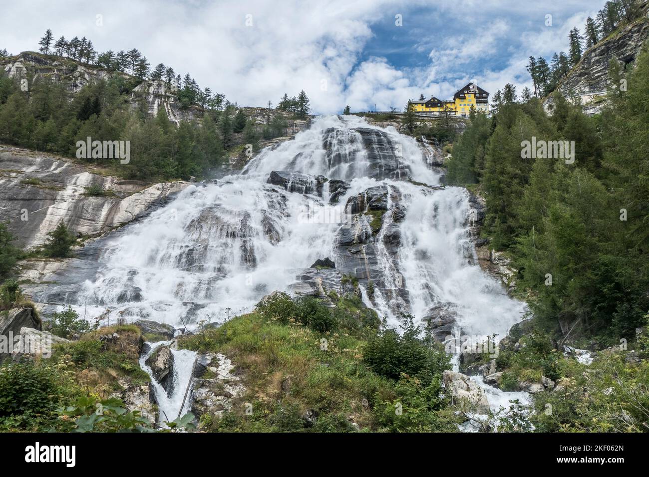 The very high and beautiful Waterfall of the Toce in the Formazza ...