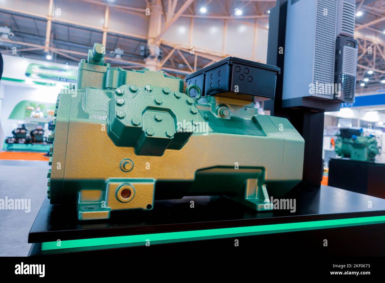 Semi hermetic reciprocating compressors. Screw compressors Stock Photo ...