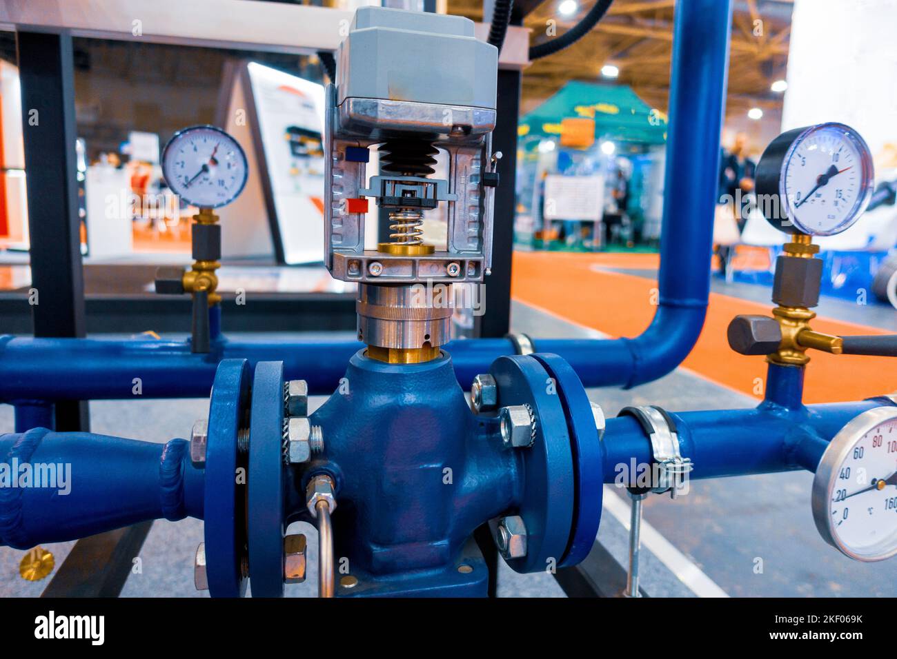 Part of an individual heating point. Pipes, connections and pumping ...