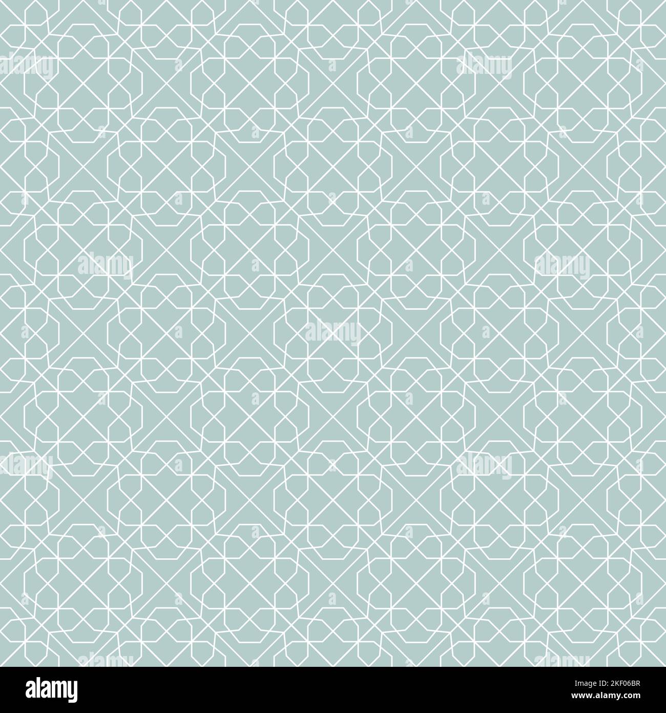 Seamless light blue and white ornament in arabian style. Geometric ...