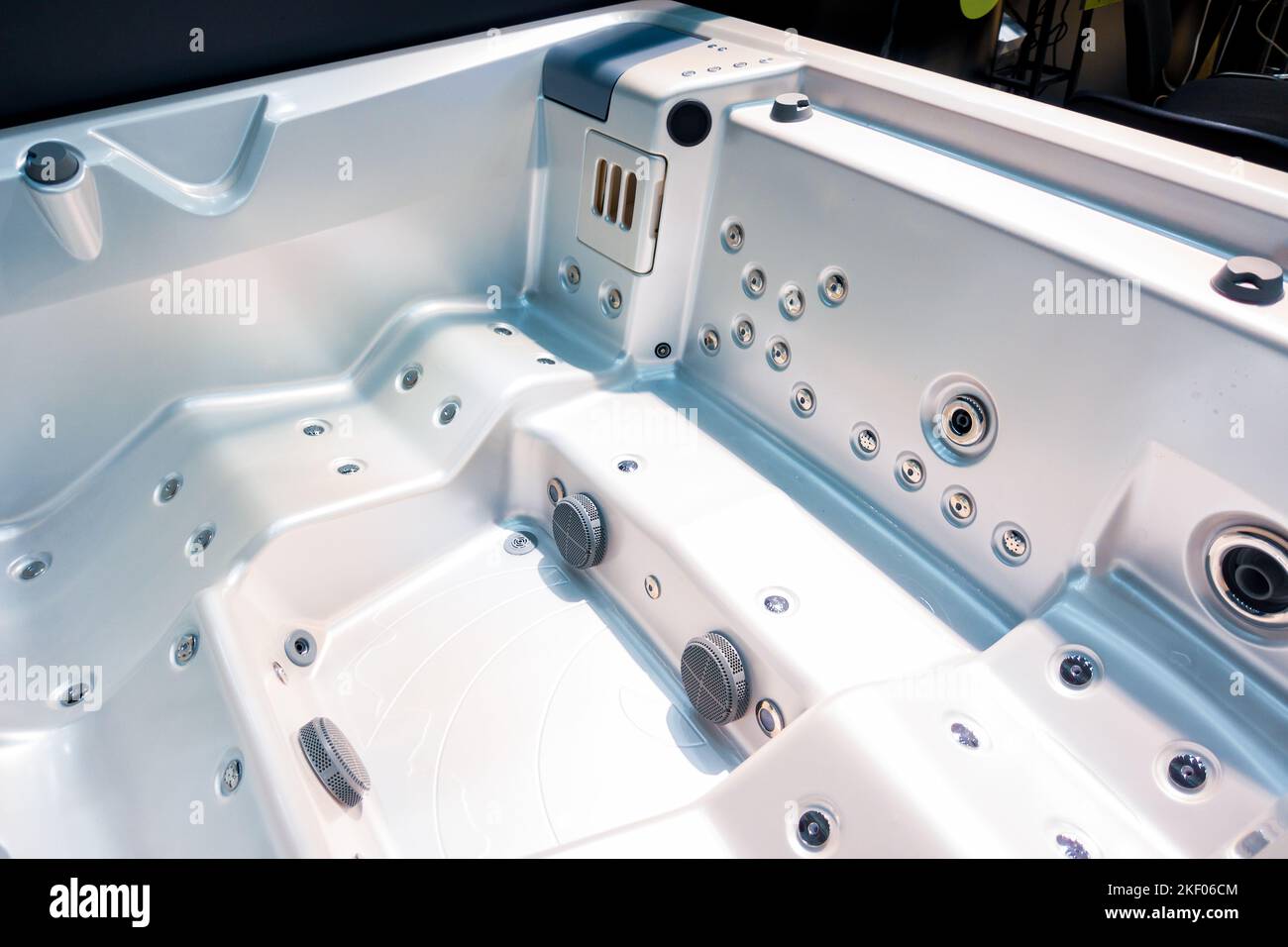 SPA pools jacuzzi. Bathroom with hydromassage and jacuzzi Stock Photo ...