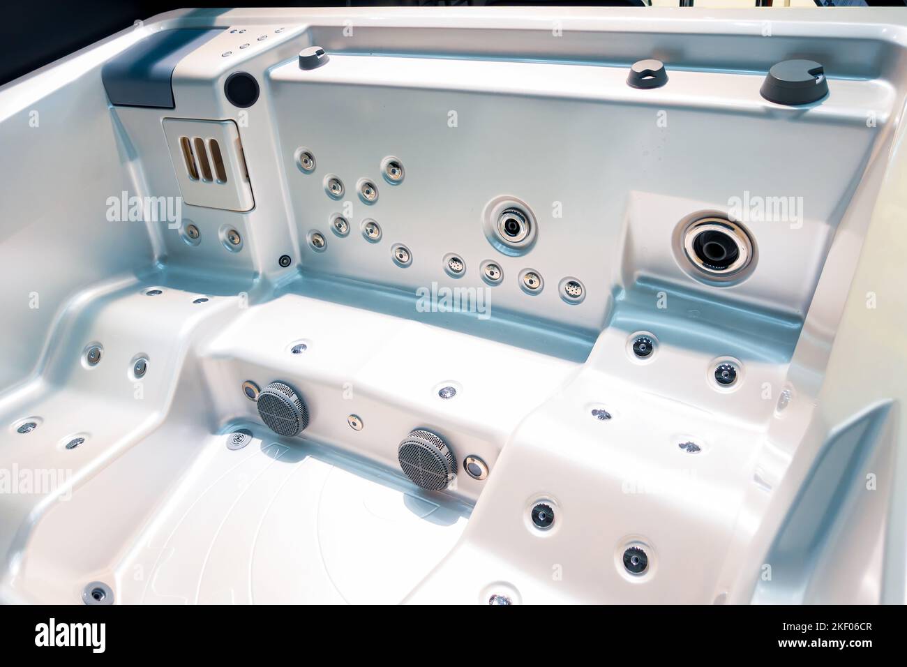 SPA pools jacuzzi. Bathroom with hydromassage and jacuzzi Stock Photo ...