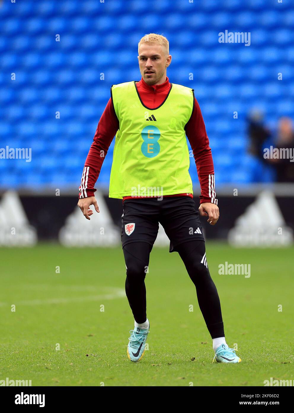 Wales' Aaron Ramsey during a training session at the Cardiff City ...