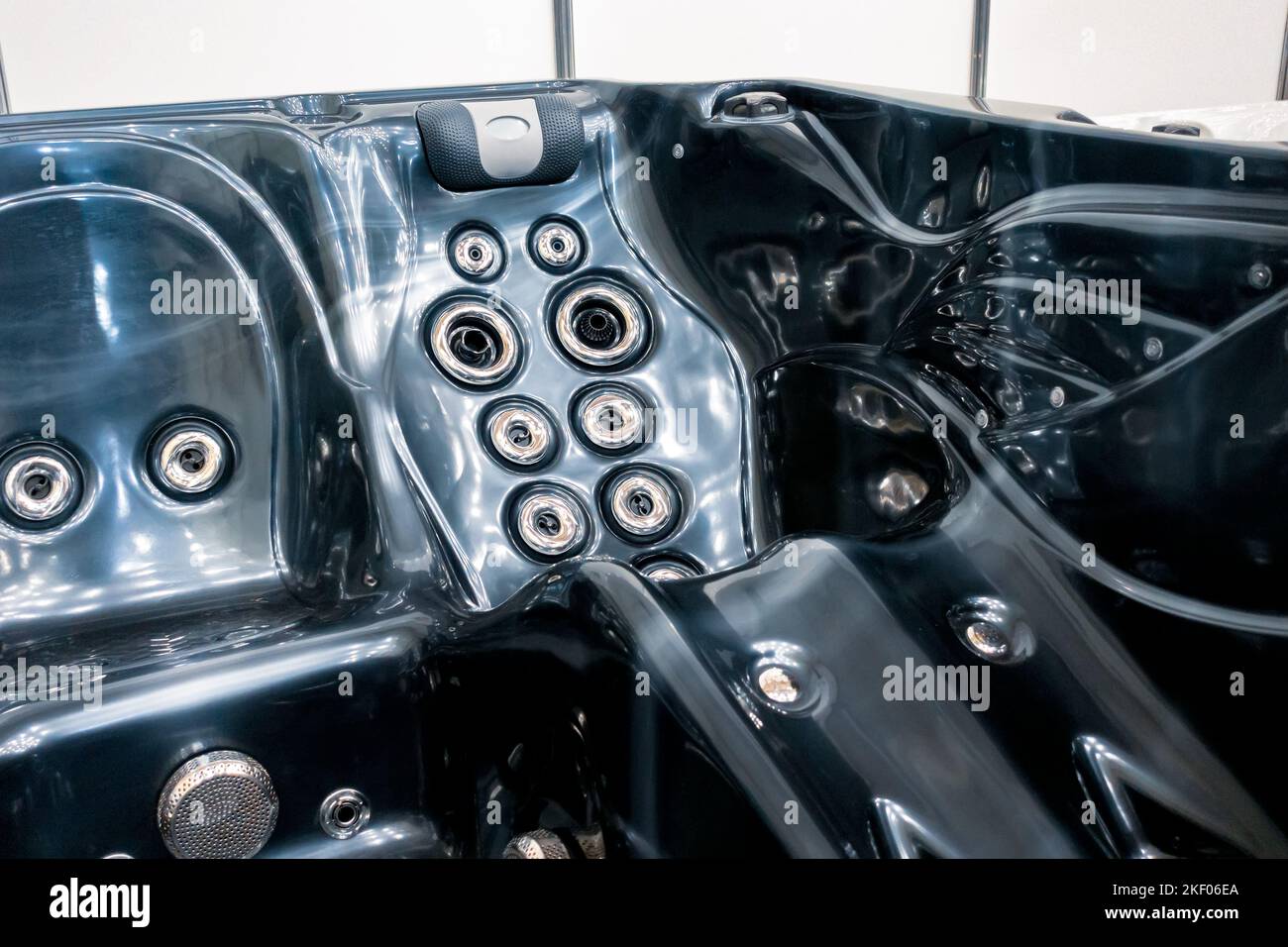 SPA pools jacuzzi. Bathroom with hydromassage and jacuzzi Stock Photo ...