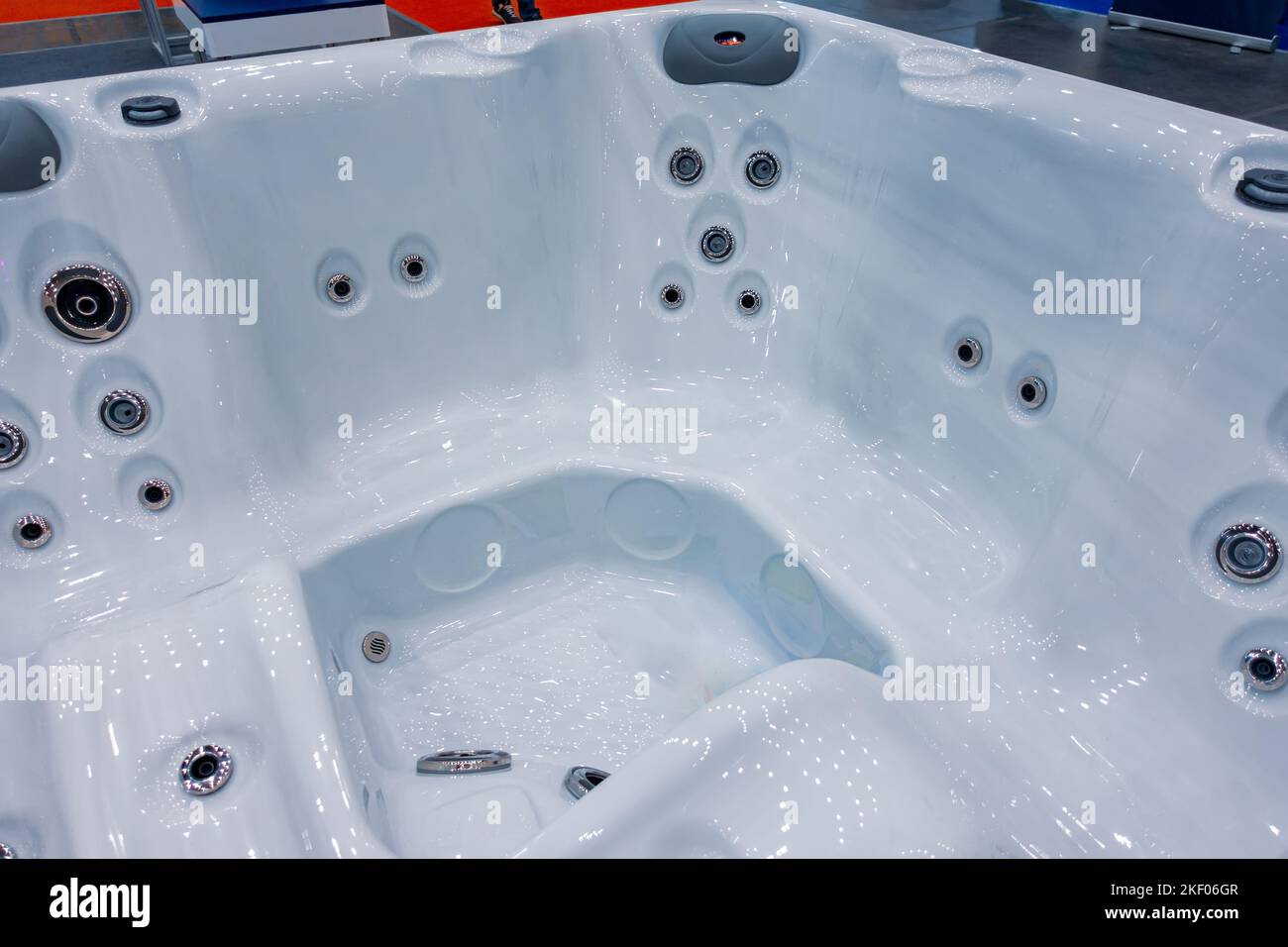 SPA pools jacuzzi. Bathroom with hydromassage and jacuzzi Stock Photo ...
