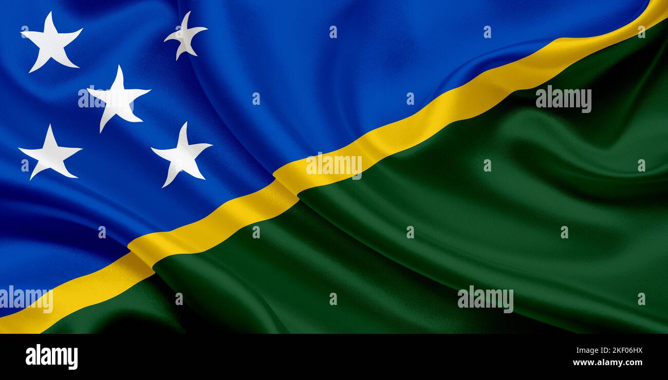 national flag of Solomon Islands Stock Photo - Alamy