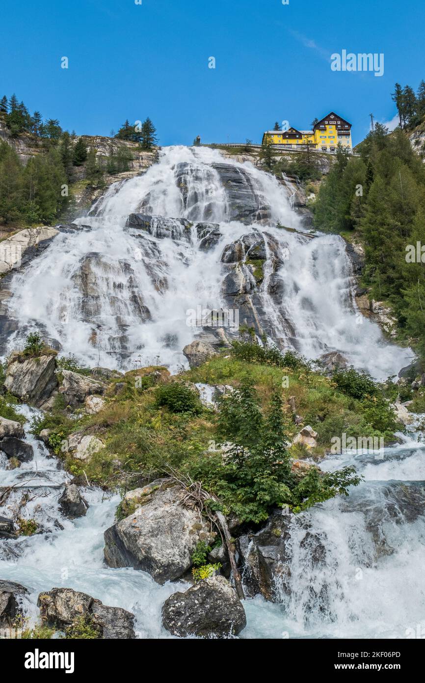 The beautiful Toce Waterfall in Formazza Valley in Piedmont. It's the ...