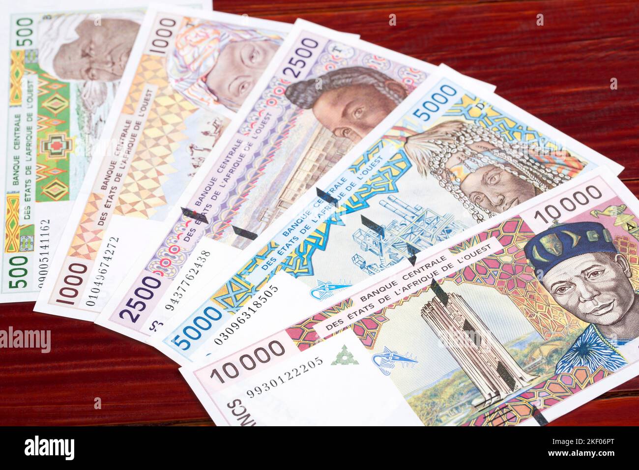 Old West African States money - Franc a business background Stock Photo ...