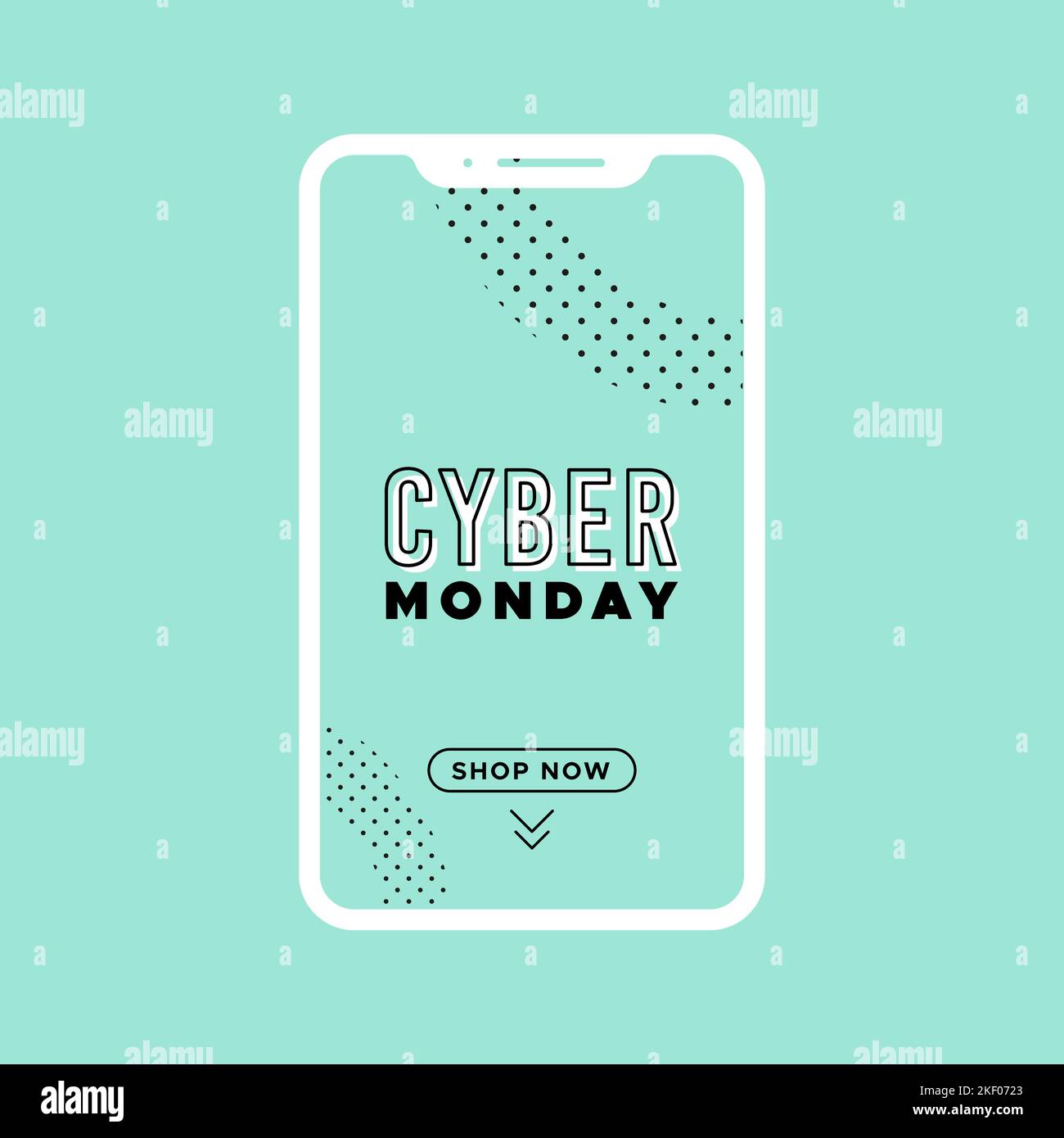 Mobile device banner for Cyber Monday. Minimalist banner for social ...