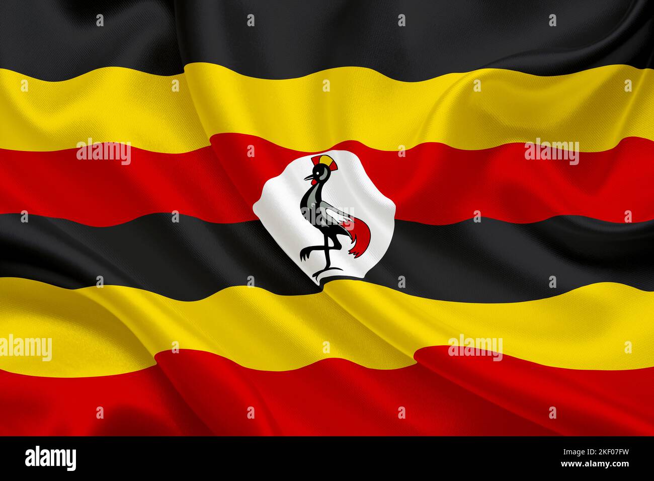 official national flag of Uganda Stock Photo - Alamy