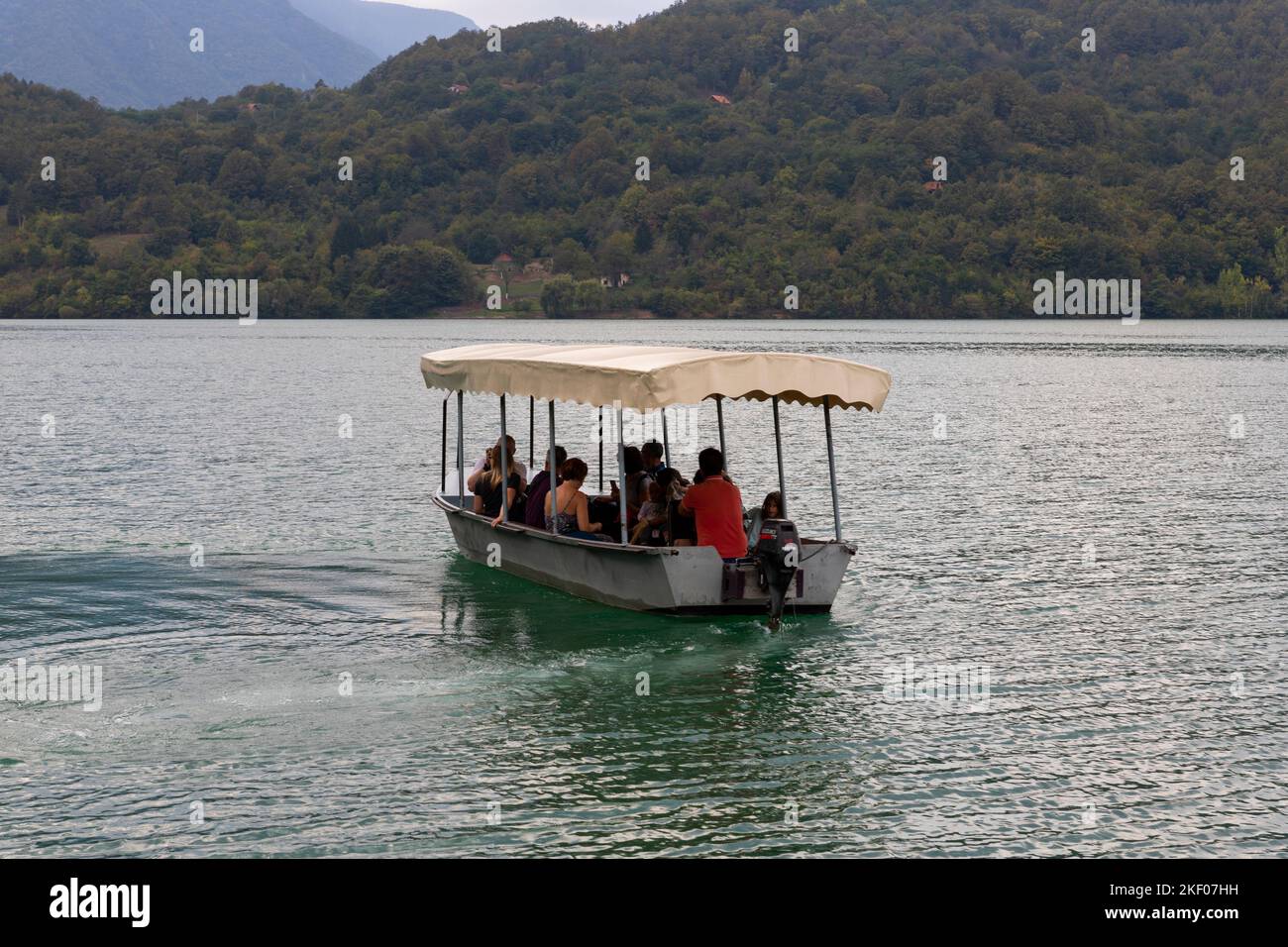 Lake Perucac, Serbia - September 17, 2020: Boat cruise from lake ...