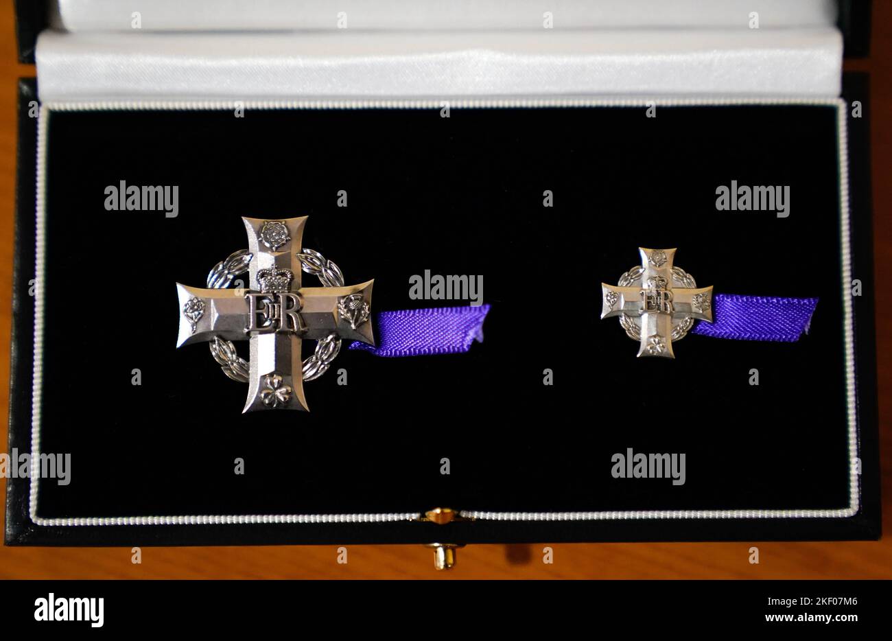 A view of the Elizabeth Cross ahead of being presented by Nigel ...