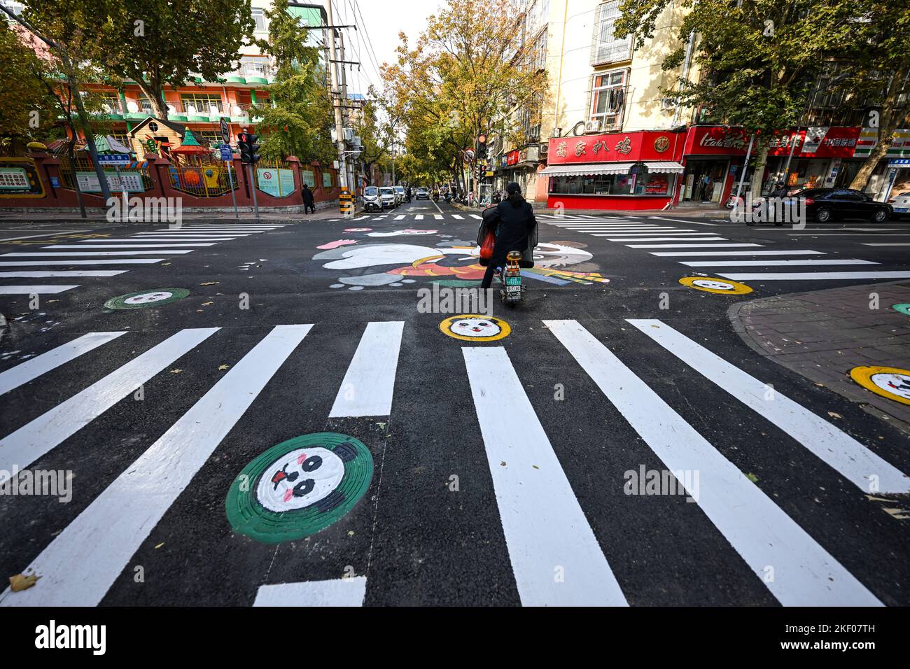 Twelve colorful Chinese Zodiacs paintings on zebra crossings at the ...