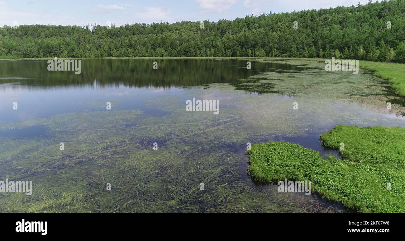 Aerial photos show the Heaven Lake of Arxan in Arxan City, north China ...