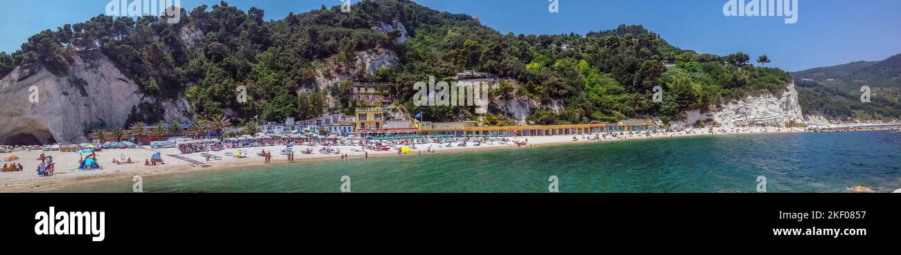 Extra panoramic view of the beautiful Urbani beach in Sirolo, under ...