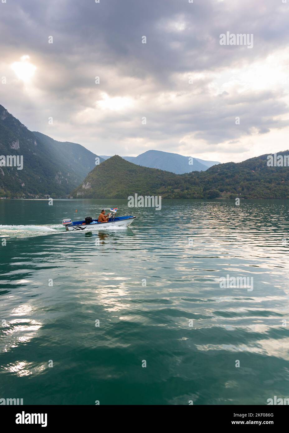 Lake Perucac, Serbia - September 17, 2020: Boat ride at the lake ...