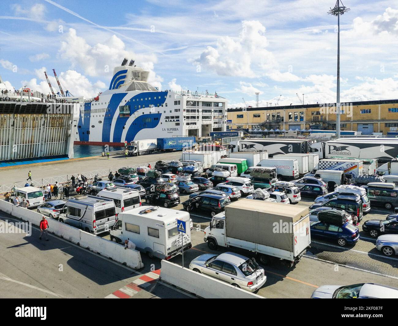 Mediterranean, GNV ferry from Genoa to Tangier, port of Genoa Stock ...