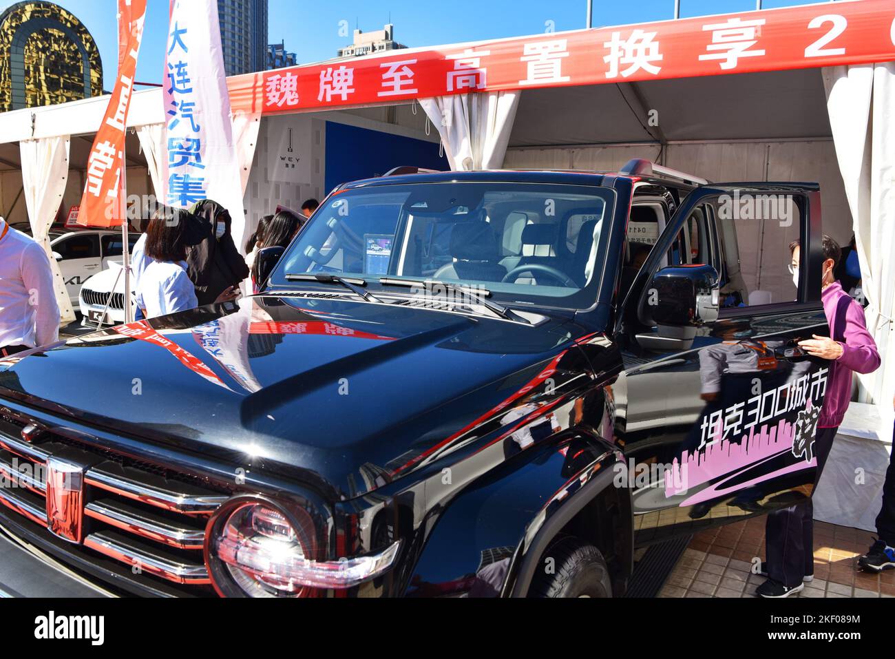 Visitors are watching the auto show at the 26th Dalian International ...