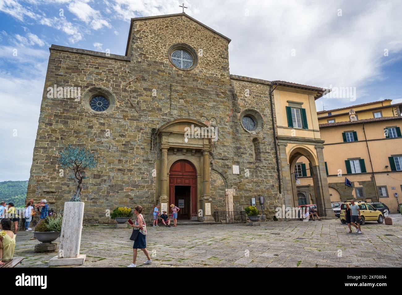 Façade and main entrance to Duomo (Cortona Cathedral) on Piazza del ...