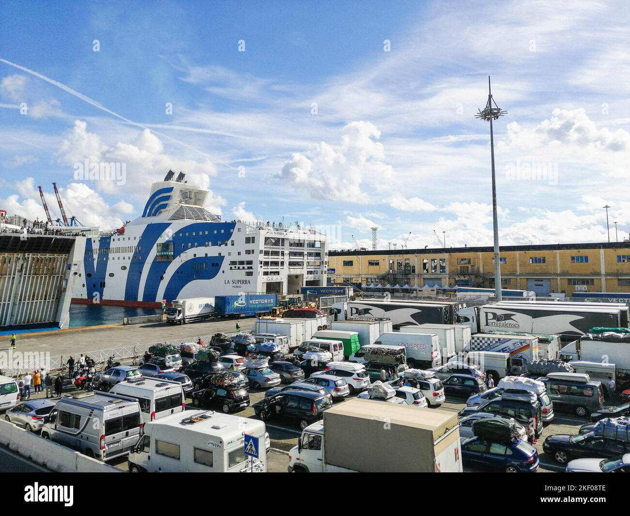 Mediterranean, GNV ferry from Genoa to Tangier, port of Genoa Stock ...