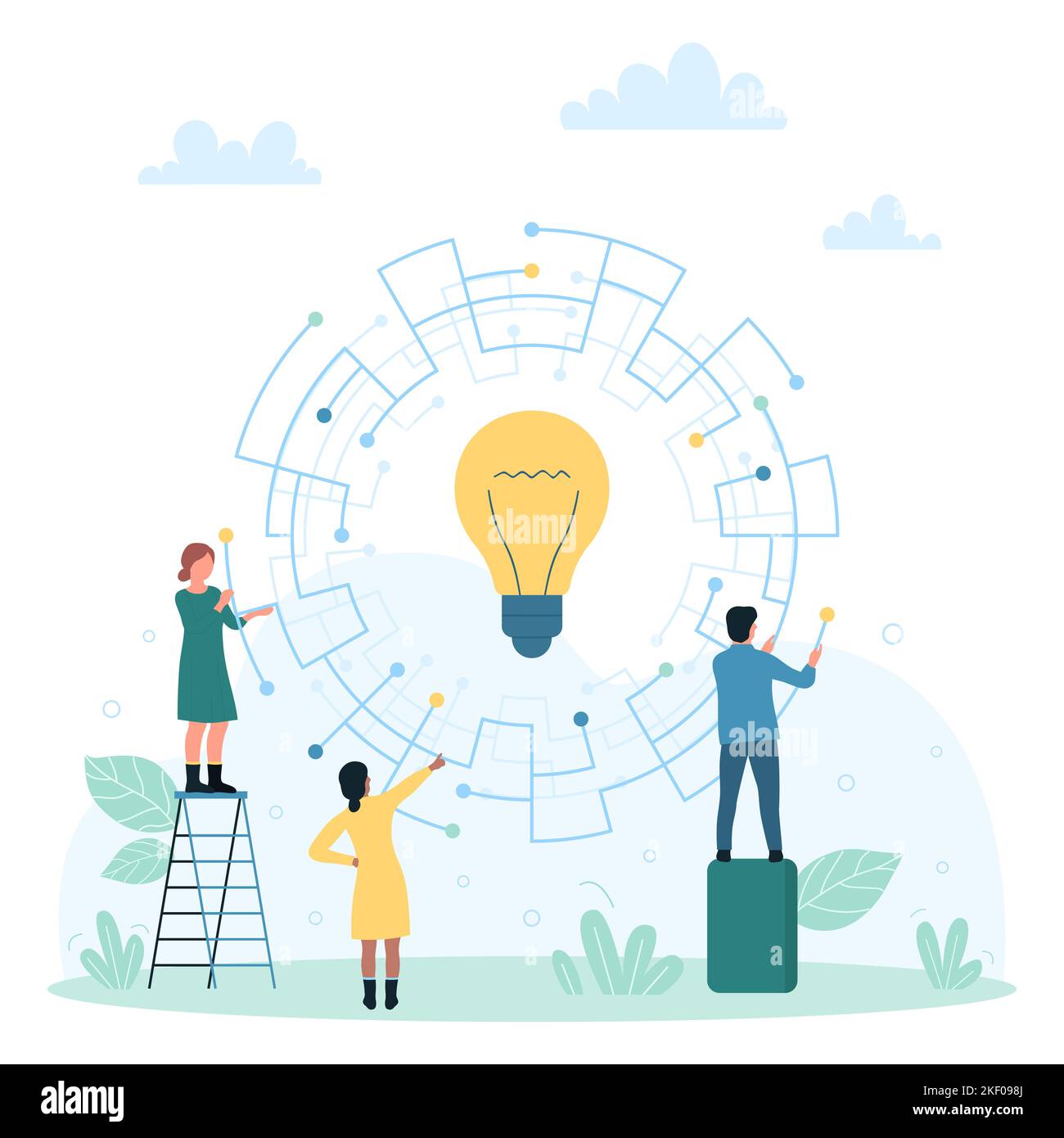 Business solution and innovation, digital technology vector ...