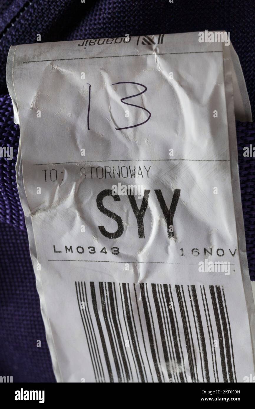 Loganair luggage label hi-res stock photography and images - Alamy
